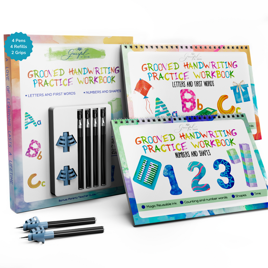 Reusable Grooved Handwriting Workbooks for Kids With Disappearing Ink ...