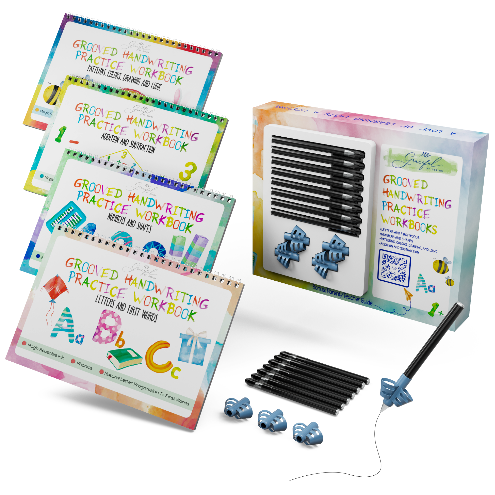 Reusable Grooved Handwriting Workbooks for Kids With Disappearing Ink ...
