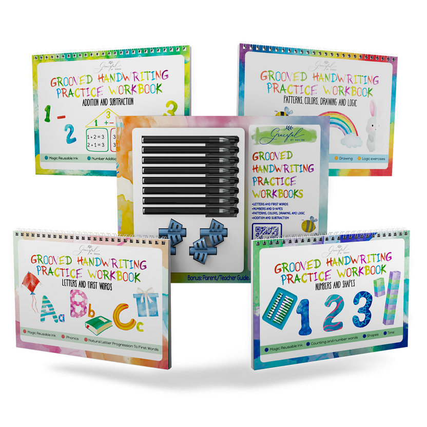 Reusable Grooved Handwriting Workbooks for Kids With Disappearing Ink ...
