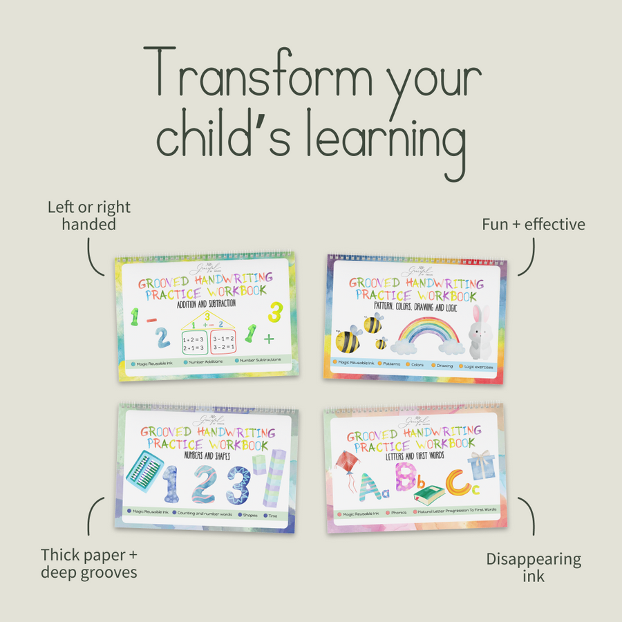 Reusable Grooved Handwriting Workbooks for Kids With Disappearing Ink ...