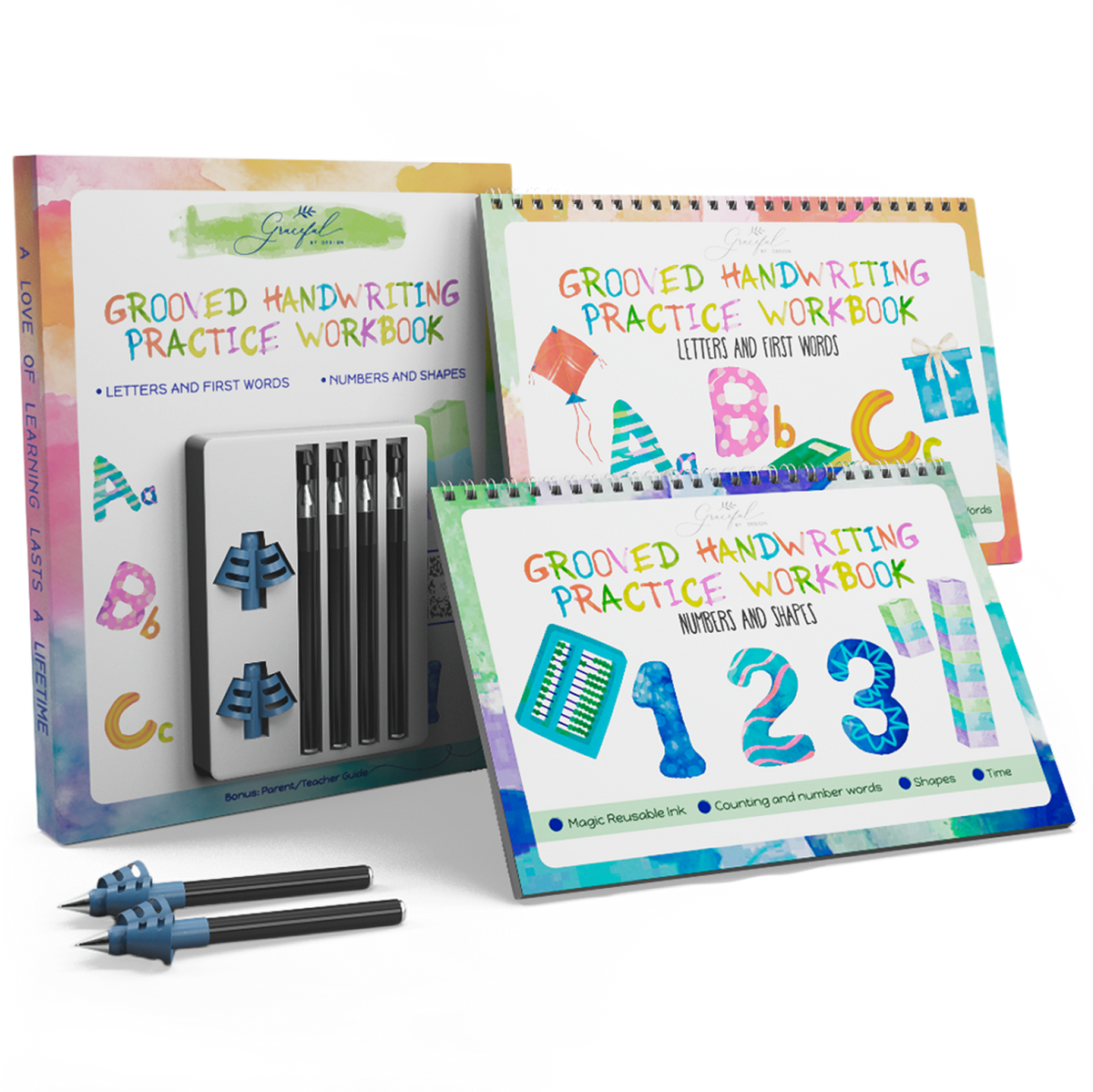 Reusable Grooved Handwriting Workbooks for Kids With Disappearing Ink ...